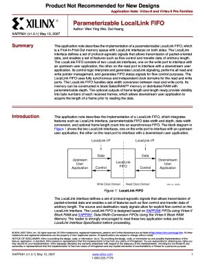 Fillable Online Xilinx XAPP691 Parameterizable LocalLink FIFO Application Note Fax Email Print