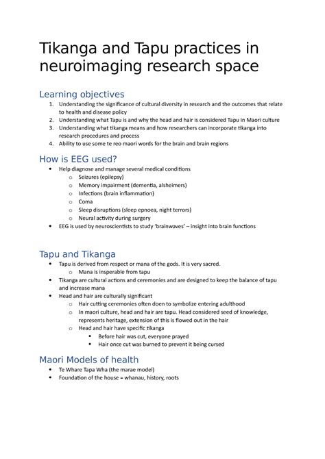14 Tikanga And Tapu Practices In Neuroimaging Research Space