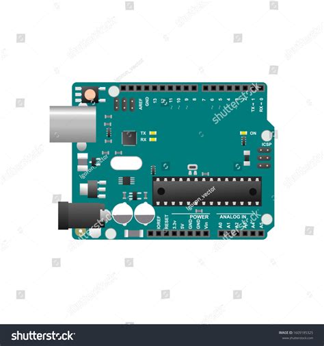 Realistic Arduino Board Detailed Illustration Top Stock Vector Royalty Free