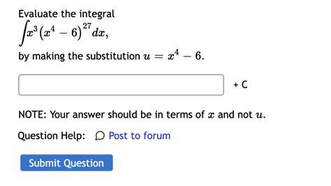 Solved Evaluate The Integral Dx By Making The Chegg Com