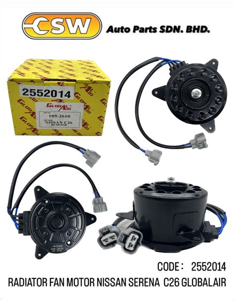Radiator Fan Motor Nissan Serena C26 Globalair Csw Auto Parts
