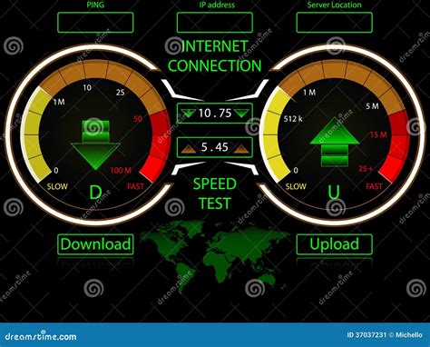 Internet Speed Test Template Stock Vector Illustration Of Reading Gages 37037231