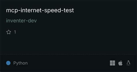 Mcp Internet Speed Test Glama