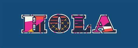 Hola Concept Word Art Illustration Greeting Spanish Typescript Vector