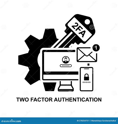 Two Factor Authentication Icon 2fa Icontwo Factor Verification Via Laptop And Phone Isolated