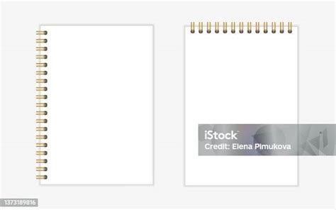 골드 나선형으로 노트북 모형 A4 와이어 바인딩 빈 종이 노트 책 템플릿 골드 나선형 바인딩이 있는 수직 수평 시트 배경의