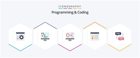 Programming And Coding 25 Flat Icon Pack Including Development Browser Development