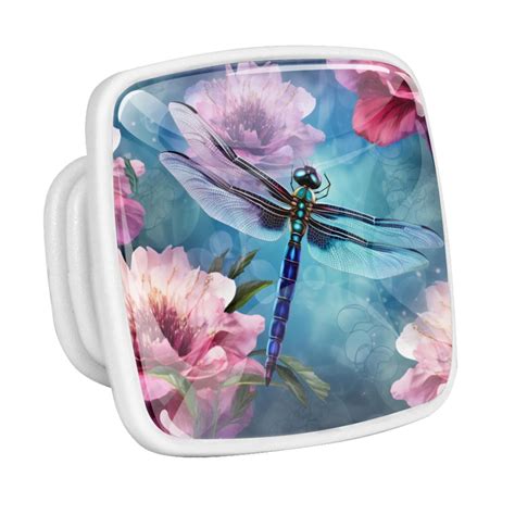Beautiful Dragonfly Insects Fluorescent Drawer Pulls With Screws Square