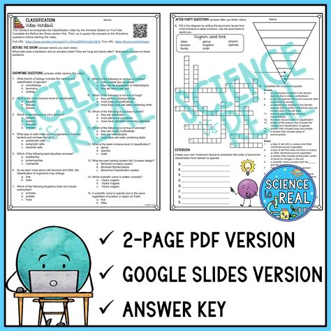 Classification Amoeba Sisters Video Handout Science Is Real Education