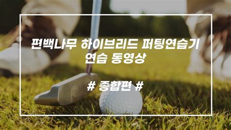 종합 비제이 편백나무 하이브리드 퍼팅연습기 실내 퍼팅 연습종합 Ver12 Youtube
