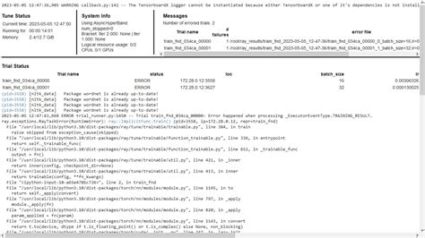 Ray Tune Error ERROR Trial Runner Py 1450 PyTorch Forums