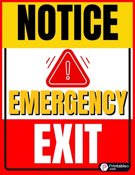 Printable Emergency Exit Sign Download FREE PDFs