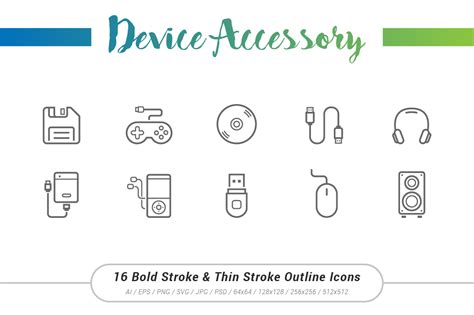 Accessory Outline Stroke Icons Graphic By Ctrl A Studio Creative Fabrica