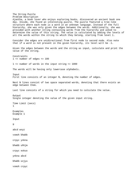The String Puzzle Pdf Algorithms And Data Structures Computer