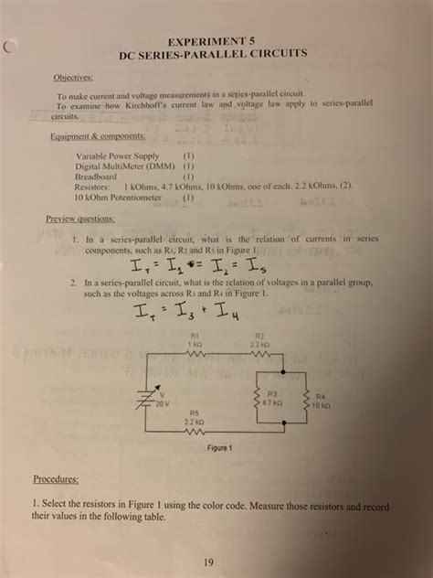 Solved EXPERIMENT DC SERIES PARALLEL CIRCUITS Objectives Chegg