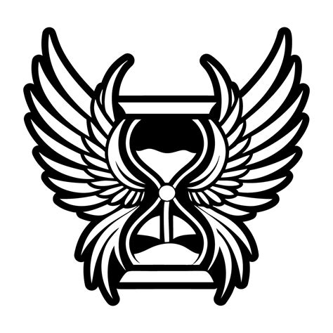 An Hourglass With Wings On It 53583191 Vector Art At Vecteezy