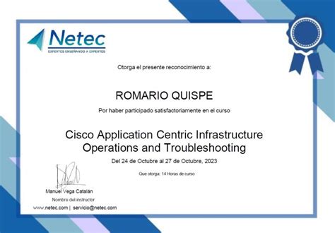 Romario Diego Quispe Cárdenas On Linkedin Ciscoaci Netec Dcacio