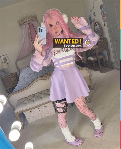 Belle Delphines Short Purple And Pink Sweater On Her Instagram Account