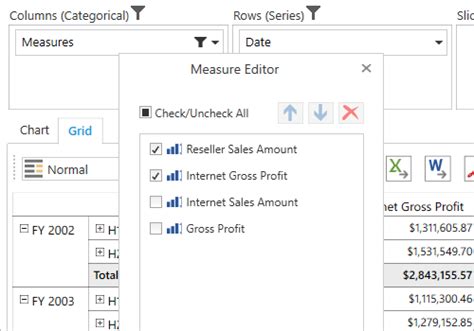 wpf olap browser for slice and dice syncfusion