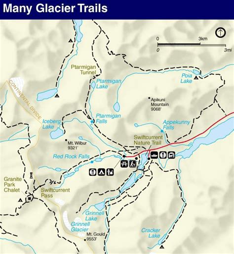 Glacier National Park Many Glacier Map