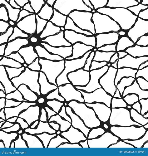 Neurons Seamless Pattern Eps10 Vector Illustration Hand Drawing Stock Vector Illustration Of