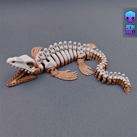 💀 Skeleton Mosasaurus Flexi Articulated Cute・ 3d File For 3d