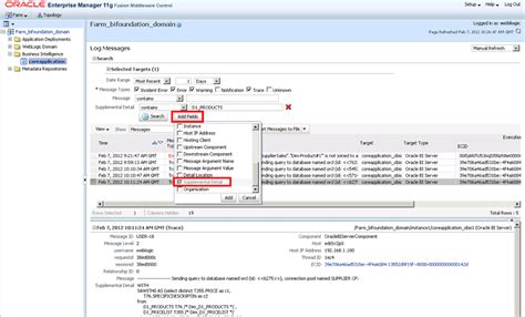 Obiee 11g Supplemental Detail In Log Viewer The Siebel Hub