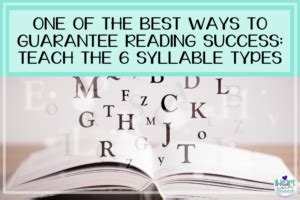 Guarantee Reading Success Teach The Syllable Types