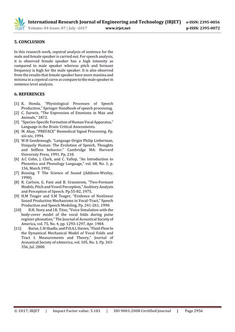 Investigations Of Formant Extraction Of Male And Female Speech Signal Via Cepstral De