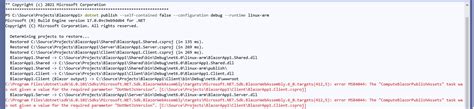 Blazor Wasm App Publish Is Failing With Self Contained False Runtime Linux Arm On Missing