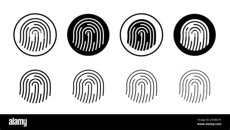 Fingerprint Icon Logo Sign Vector Outline In Black And White Color Stock Vector Image And Art Alamy
