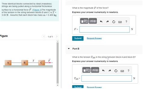 Solved Three Identical Blocks Connected By Ideal Massless Chegg Com