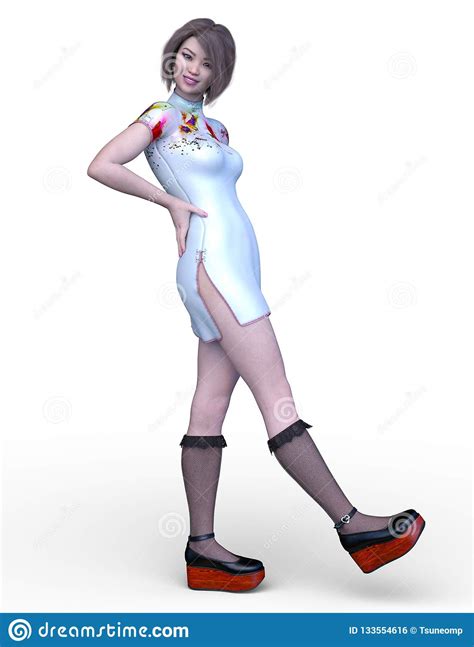 3d Cg Rendering Of Active Girl Stock Illustration Illustration Of Style Model 133554616