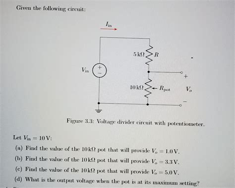 solved 3 a potentiometer is a three pin variable resistor