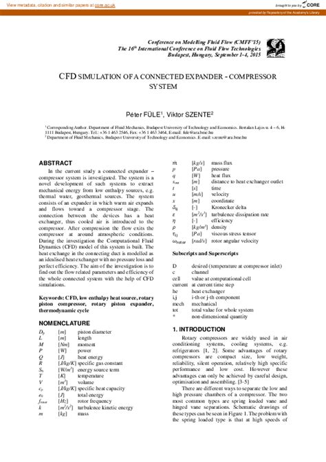 Pdf Cfd Simulation Of A Connected Rotary Piston Expander Compressor System