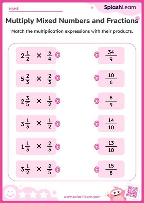 Multiply Mixed Numbers By Fractions Worksheets Free Printable Splashlearn