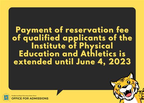 Payment Reservation Fee Ust Institute Of Physical Education And