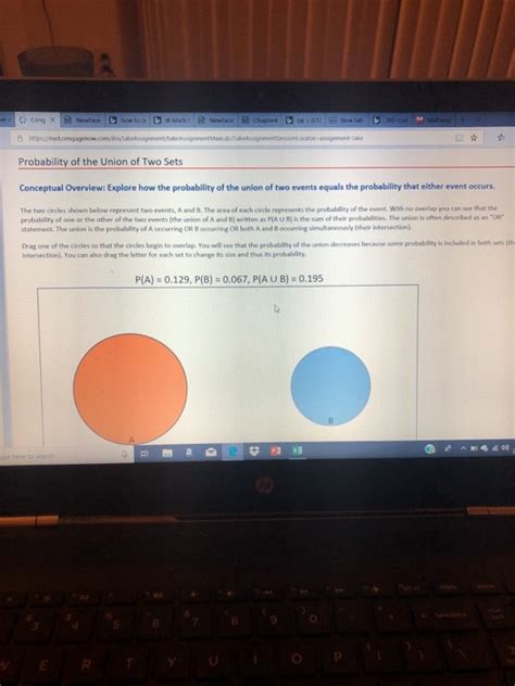 Solved Probability Of The Union Of Two Sets Conceptual Chegg Com
