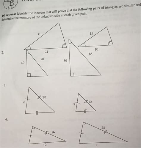 solved directions identify the theorem that will prove that the