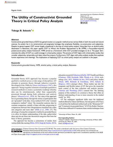 Pdf The Utility Of Constructivist Grounded Theory In Critical Policy Analysis