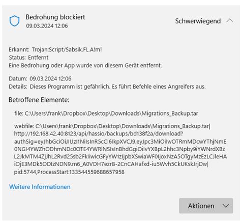 Trojan In Download Full Backup False Positive Windows Defender Home Assistant Community