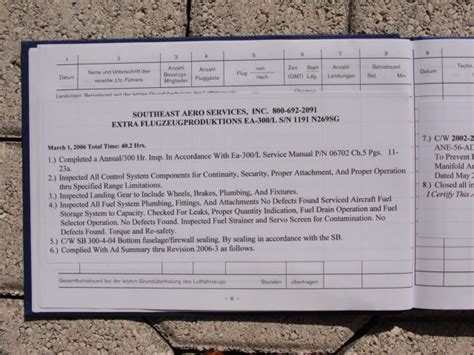 N269sg Airframe Logbook