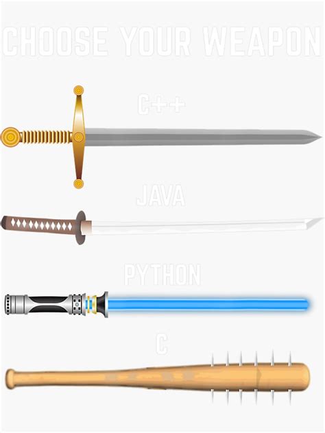 Programmer Choose Your Weapon For Devs Sticker For Sale By Baroibeo Redbubble