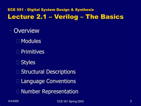 PPT ECE 551 Digital System Design Synthesis PowerPoint Presentation ID 9401684