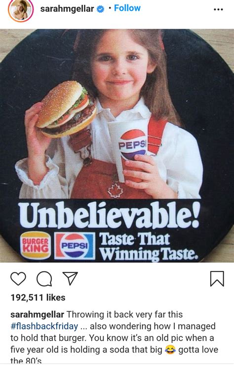 Five Year Old Sarah Michelle Gellar Pitching For Burger King Circa Those Burgers Looked