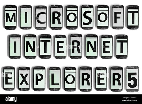 Microsoft Internet Explorer 5 Written On The Screens Of Smartphones