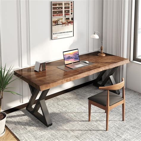 Sxxjiaju Solid Wood Desk 55 Inches Home Office Computer