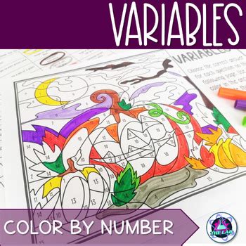 Variables Review Activity Halloween Science Color By Number TPT