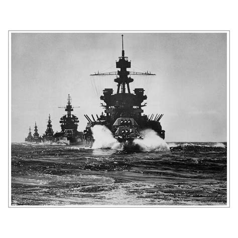 Wwii Photograph Of A Fleet Of Battleships Patriotic Fine Art Prints