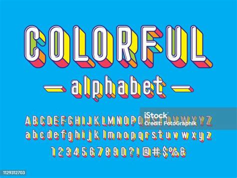 화려한 글꼴 컴퓨터 글자에 대한 스톡 벡터 아트 및 기타 이미지 컴퓨터 글자 3차원 형태 기하 도형 Istock